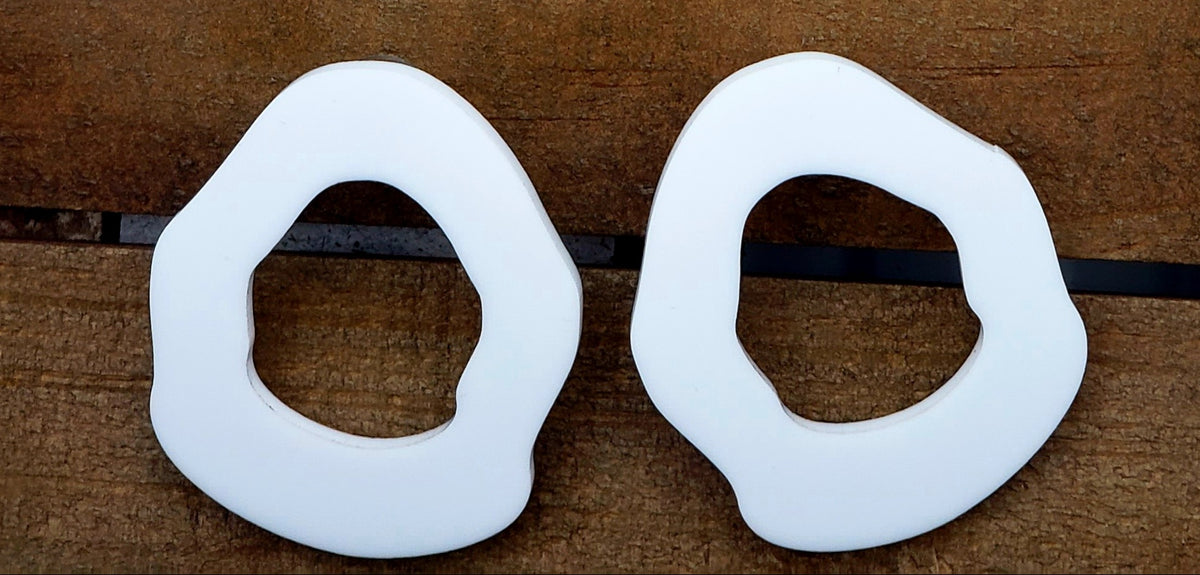 Potato Stud Hoops - Glossy White (Two Sizes) – Pat Lewis Designs LLC